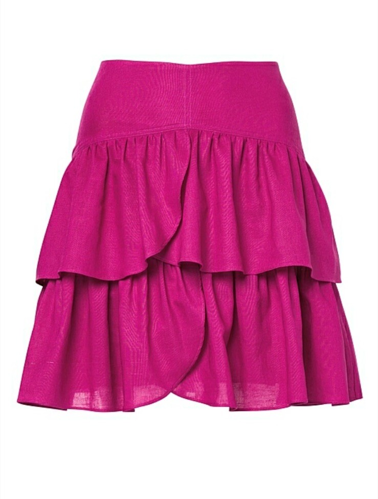 Witchery Ruffle Tiered Mini Skirt-Size 14, L, BNWT- Berry, RRP$149.95 ...