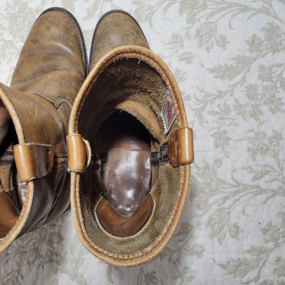 Vintage Red Wing Boots Brown Leather Roper Cowboy Boots Size 8 READ | eBay