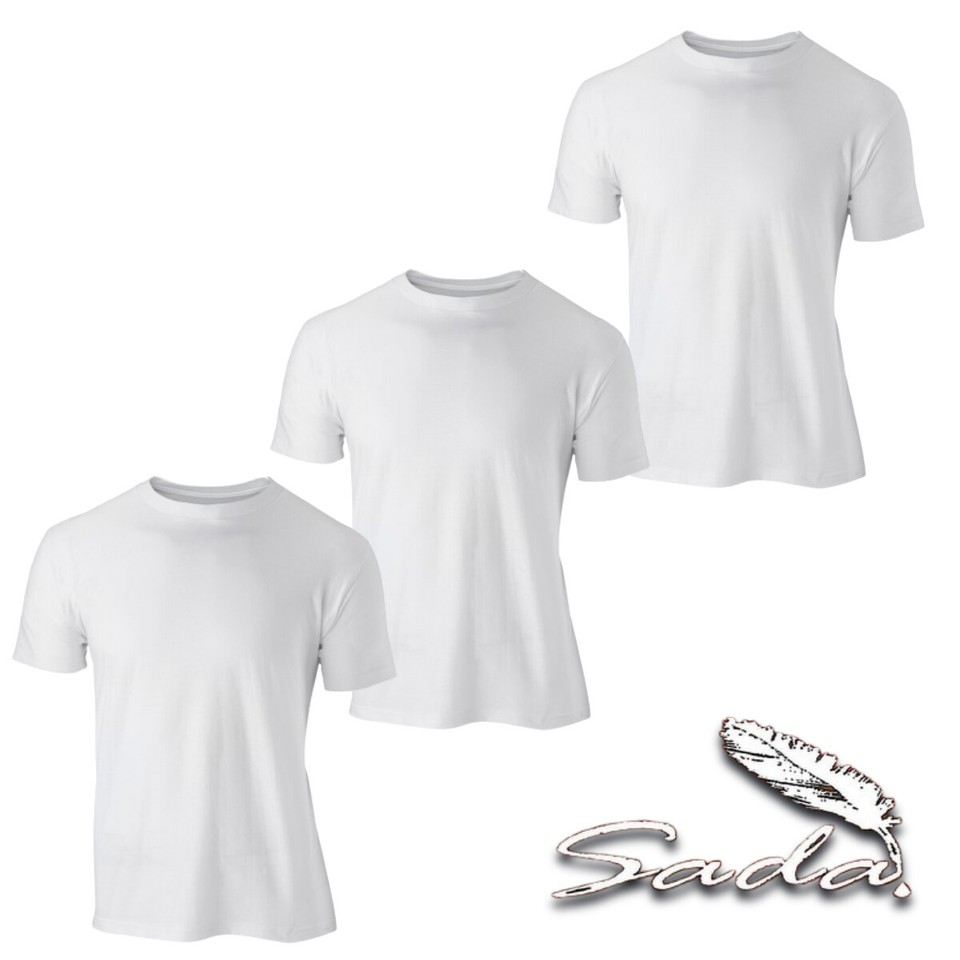 Sada Crew-Neck T-shirt Short-sleeve (3pc) 100% Cotton | eBay