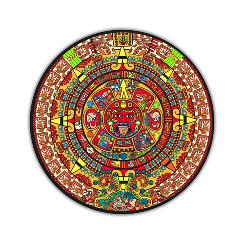 Maya Aztec Calendar Sticker Decal Mayan Mexico Colorful Tribal Car ...