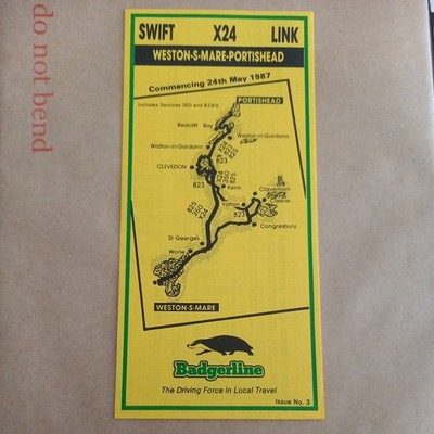1987 Route X24 Badgerline Bus Timetable | eBay UK