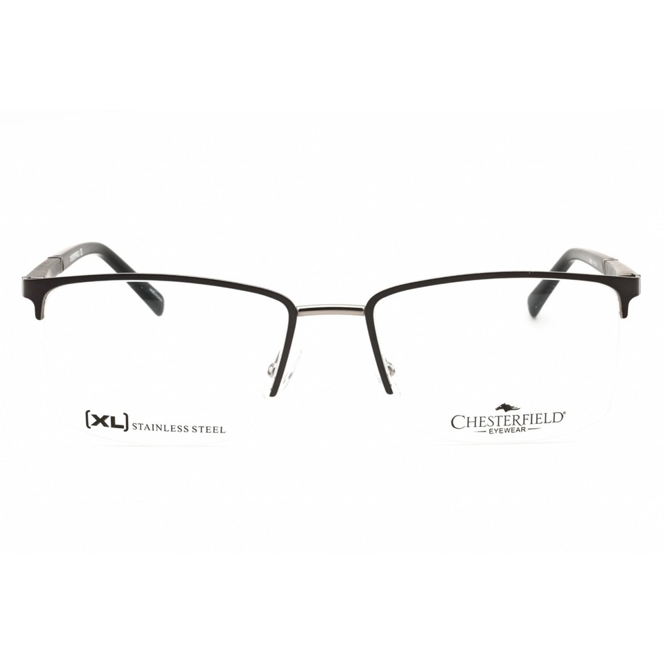 Chesterfield Men's Eyeglasses Matte Grey Metal Rectangular Frame CH ...