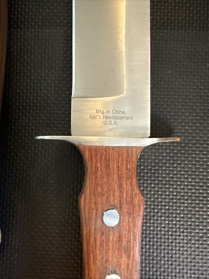 Blackie Collins James Bowie Knife W/ Leather Belt Carry Sheath 11" (3D ...