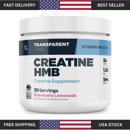 Transparent Labs Creatine Monohydrate HMB Powder Muscle Strength Blue ...