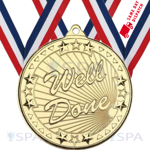GOLD WELL DONE MEDAL 1st 2nd 3rd 4th 5th WEDDING ANNIVERSARY ENGRAVING ...