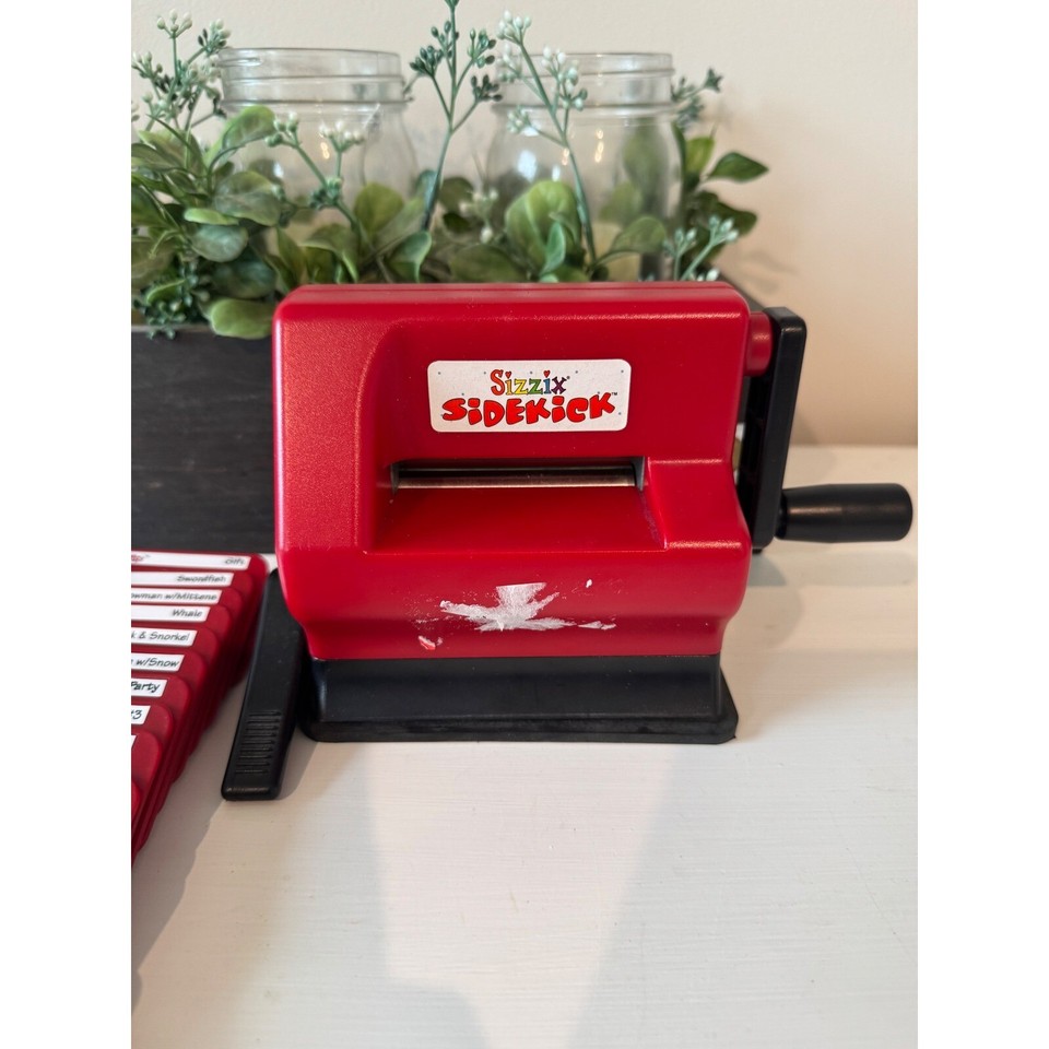 Sizzix Sidekick Die Cut Machine with 16 Sizzlits Cutting Dies Red Craft ...