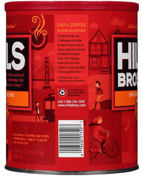 5 Pack Hills Bros. Original Blend Ground Coffee 42.5 oz. Fast Ship | eBay