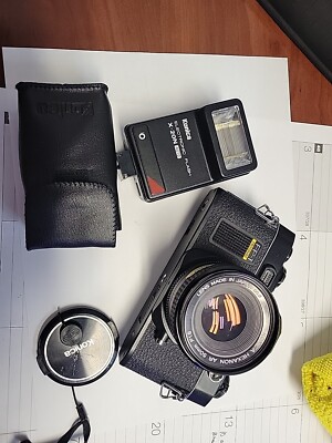 Konica FP-1 Program 35mm SLR Camera w/ Konica Hexanon AR 50mm 1.8 Lense ...