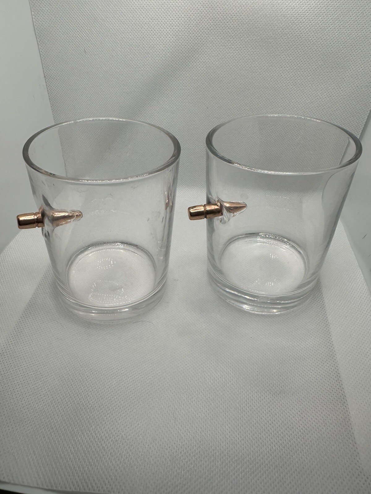 Set of 2 Glasses Copper Bullet Drinking Round Embedded Cocktails ...