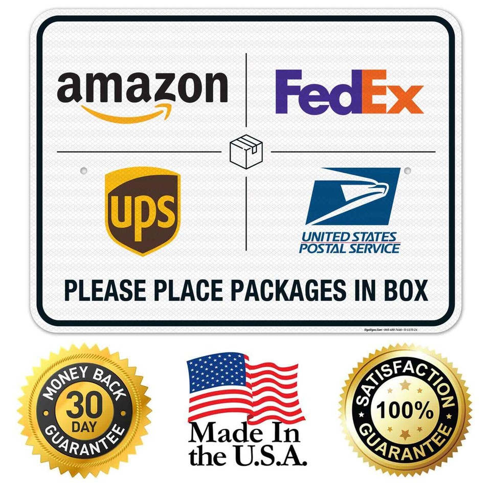 Package Delivery Sign, Delivery Instructions FedEx Amazon Ups USPS Sign ...
