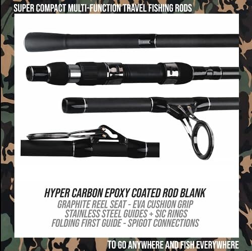S MID Strong Predator Carp Travel Fishing Rod & Case 10.5' Light-Sea ...