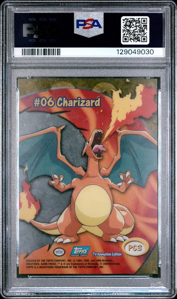 2000 TOPPS POKEMON TV ANIMATION CLEAR CARDS #PC3 CHARIZARD PSA 8 | eBay