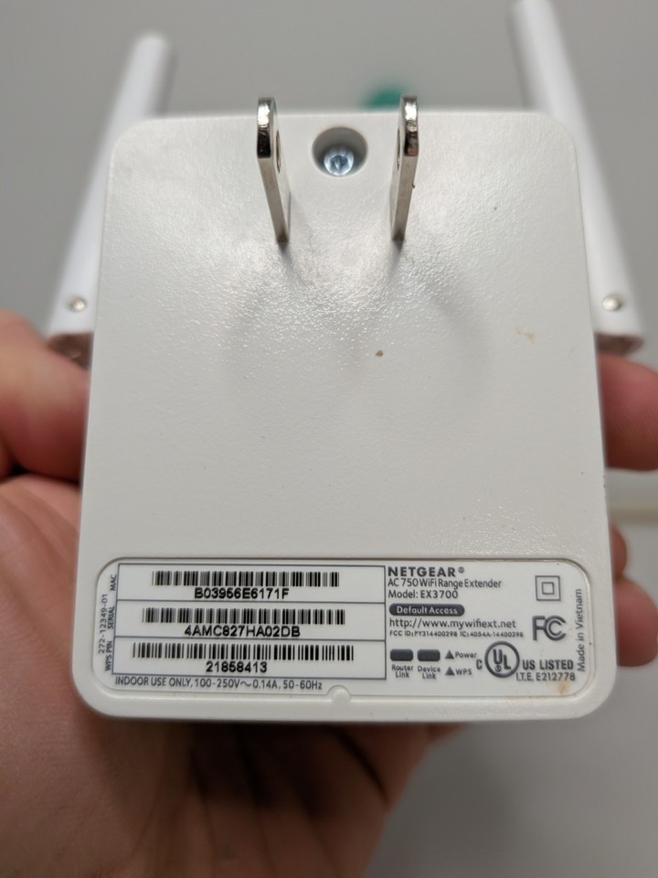 Netgear EX3700 AC750 Wi-Fi Range Extender Plug In | eBay