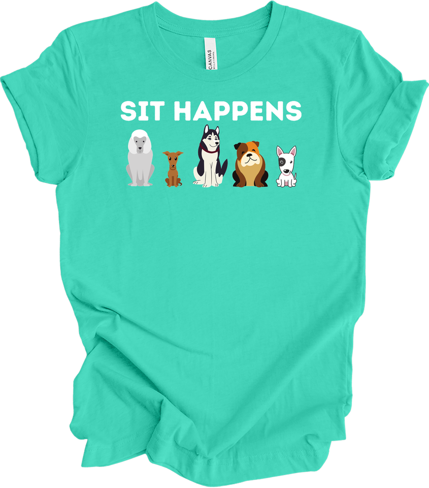 Sit Happens Funny Dog Training Shirt Dog Lover Gift Puppy Pet Owner Art ...