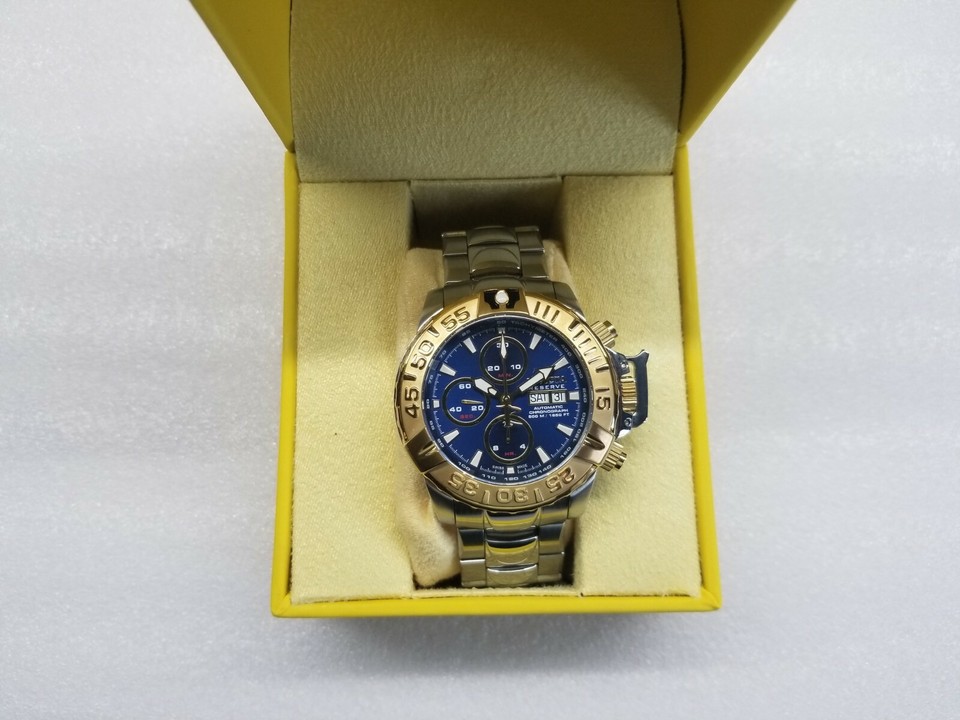 INVICTA AUTOMATIC CHRONOGRAPH BLUE DIAL ST. STEEL MEN'S WATCH 1O654 PRE ...
