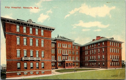 Postcard New Jersey Newark City Hospital Brick Building ~1910 M28 | eBay