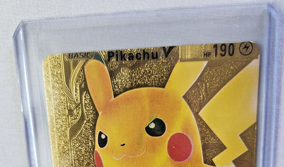 RARE MISPRINT SIDEWAYS Pokémon 2020 Basic Gold Foil V Card Pikachu 170/ ...