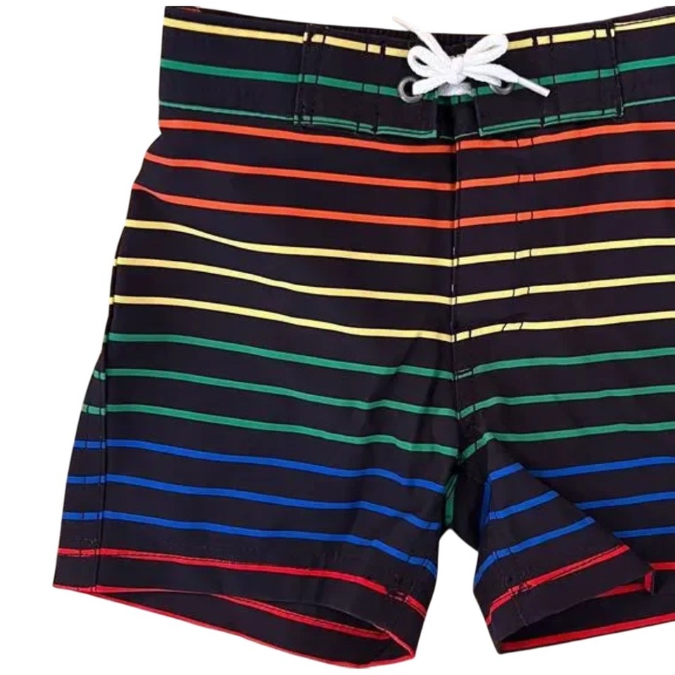 NWT J. Crew Boys' Navy W/Rainbow Stripe Board Swim Short/Trunks - SIZE ...