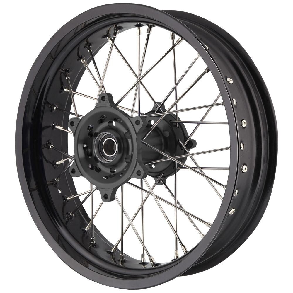 Supermoto Wheels Kawasaki KX250F KX450F Black CNC Hubs Black Rim 17 ...