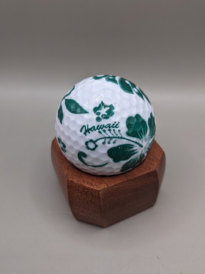 Hawaii Logo Golf Ball Floral Collector Ball Green Hibiscus Flowers | eBay