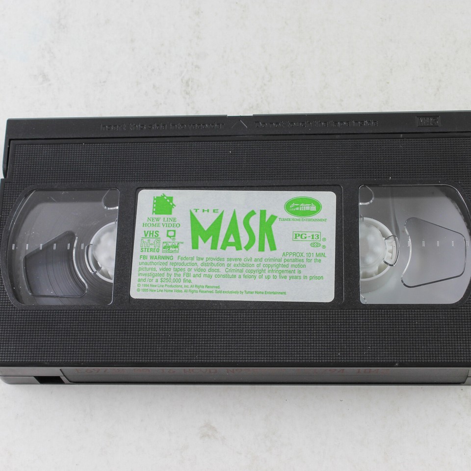 The Mask VHS 1995 Jim Carrey Cameron Diaz New Line Home Video Rated ...