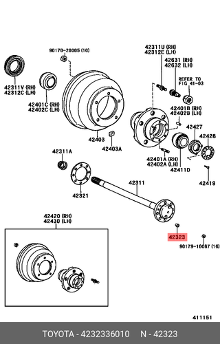 Genuine OE washer, cone for rear axle shaft, 4232336010 for TOYOTA ...