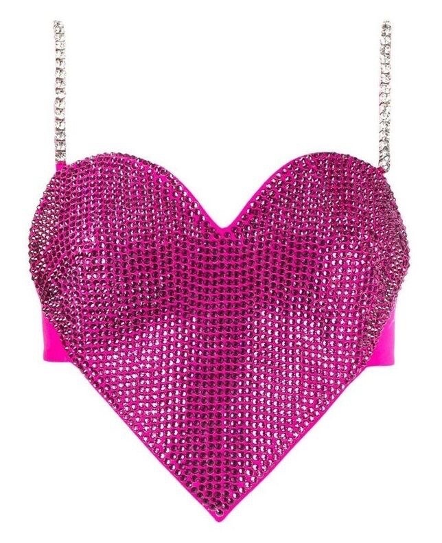 Sale! Buy Now! Handmade Beaded Crystal Heart Top, Fuchsi Top, Custom ...