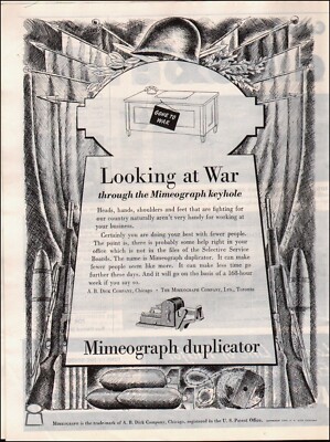1944 Vintage ad Mimeograph duplicator war Production art WWII era | eBay