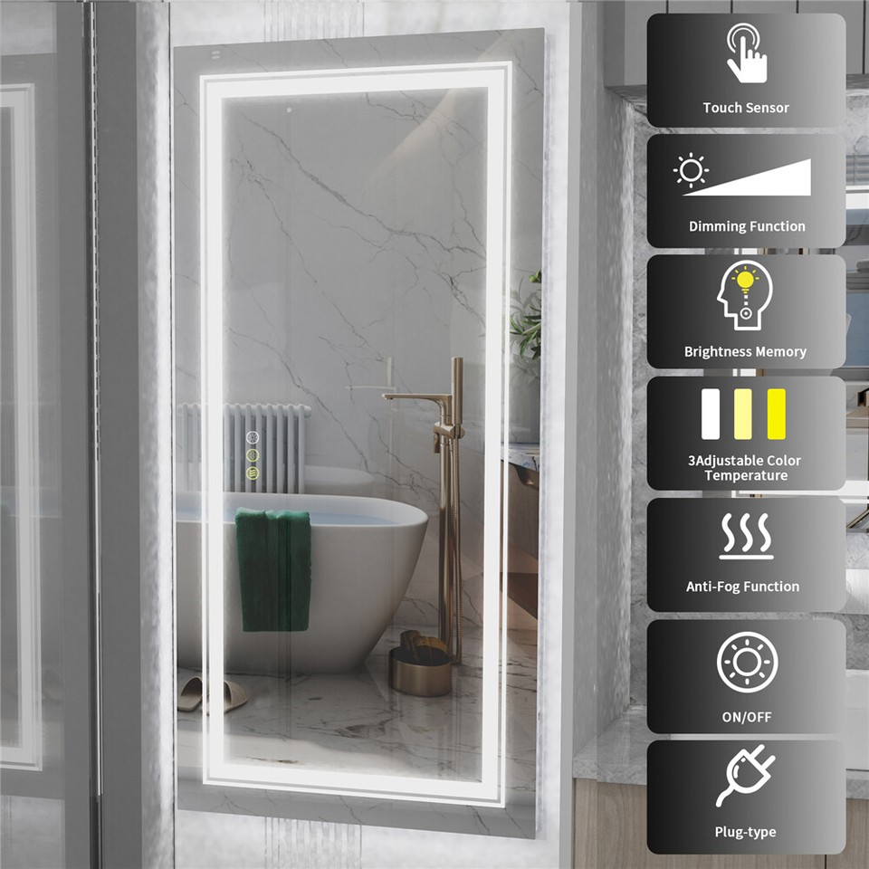 Large 500-1800MM LED Bathroom Mirror Front Backlit Anti-fog Mirror ...