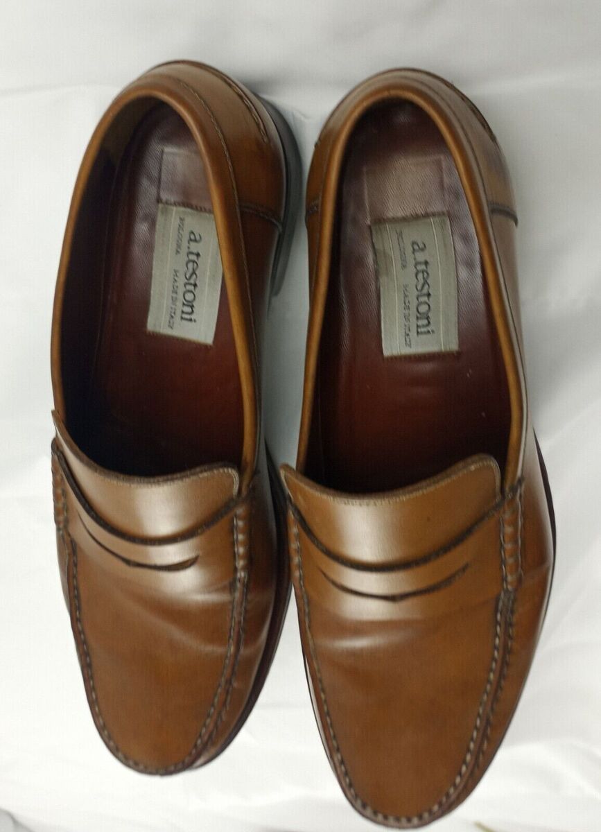 A. TESTONI ITALY MEN'S PENNY LOAFERS 60216 COPPER CASUAL A. TESTONI ITALY MEN'S PENNY LOAFERS 60216 COPPER CASUAL