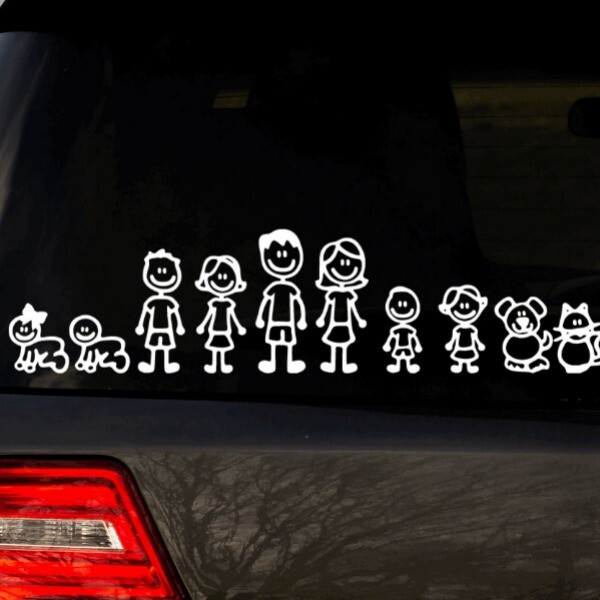 Family Car Stickers TOTOMO 13 Stick Figure My Family Car Stickers