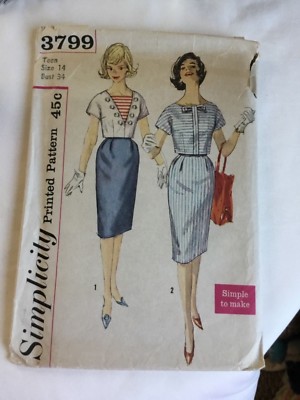 Vintage Teen Simplicity #3799 Skirt and Blouse Sewing Pattern | eBay
