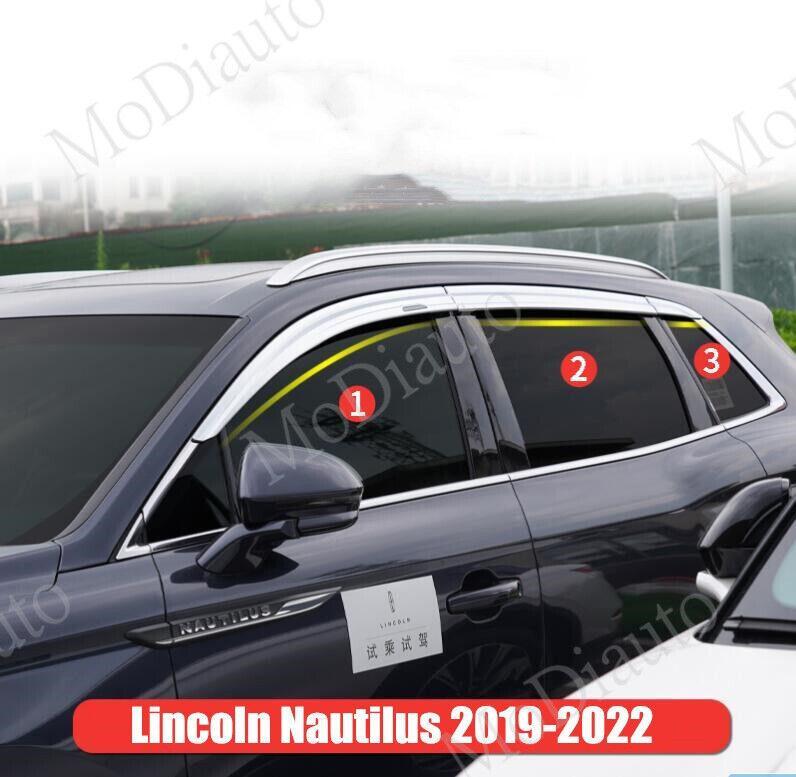 Chrome Window Visor Vent Shades Sun Rain Guard 6x For Lincoln Nautilus ...