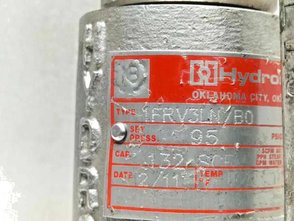 HYDROSEAL 1FRV3LNB0 SAFETY RELIEF VALVE CF8M PL20A INLET 1/2" | eBay