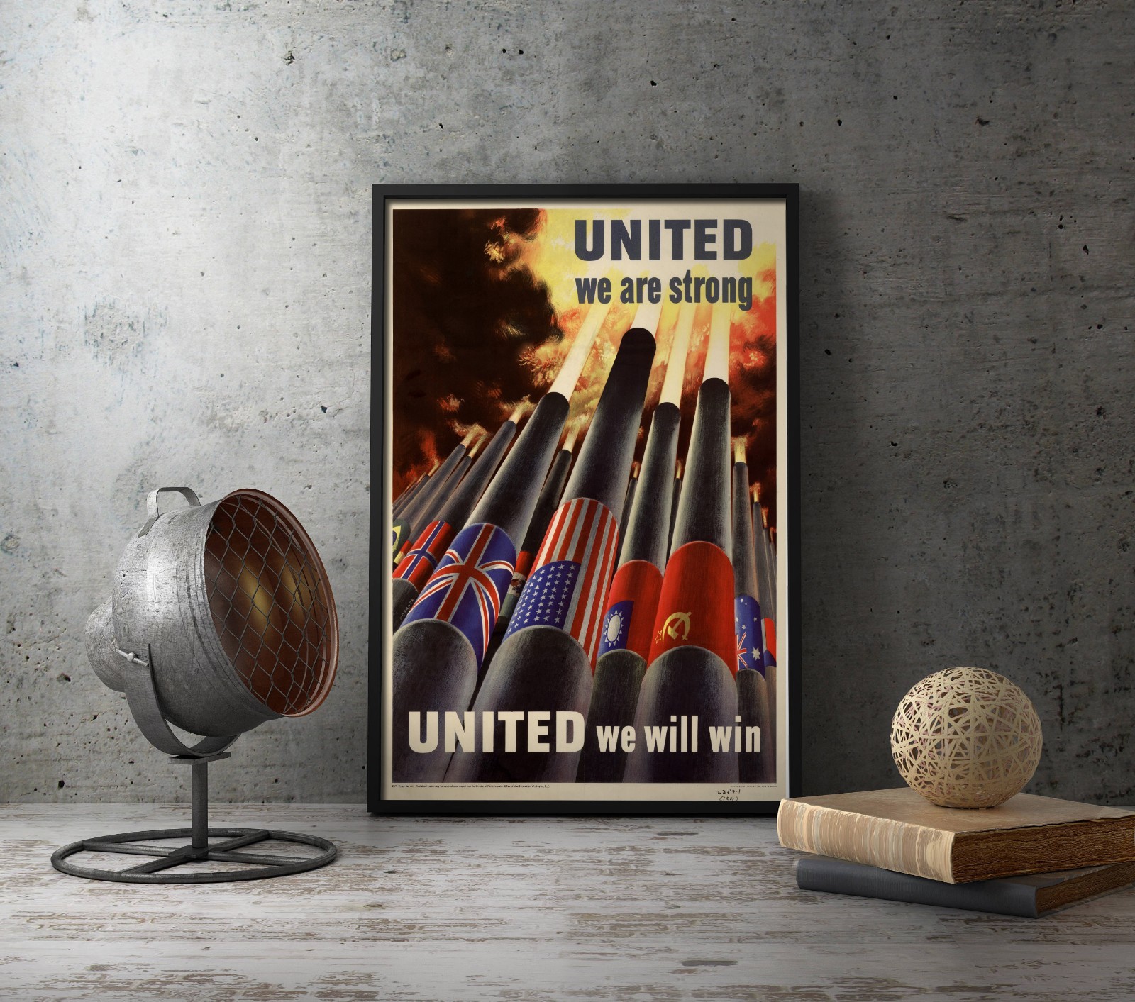WW2 American Propaganda Poster - United We Will Win, US Military, WW2 ...