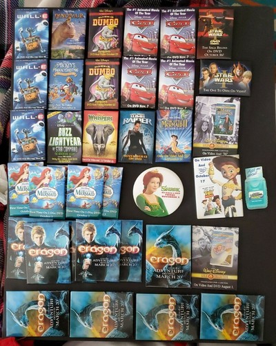 Movie Pinbacks Little Mermaid Star Wars Eragon Cars Dumbo Shrek Mary ...