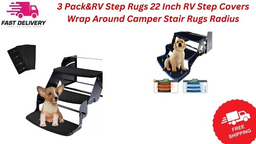 3 Pack&RV Step Rugs 22 Inch RV Step Covers Wrap Around Camper Stair ...