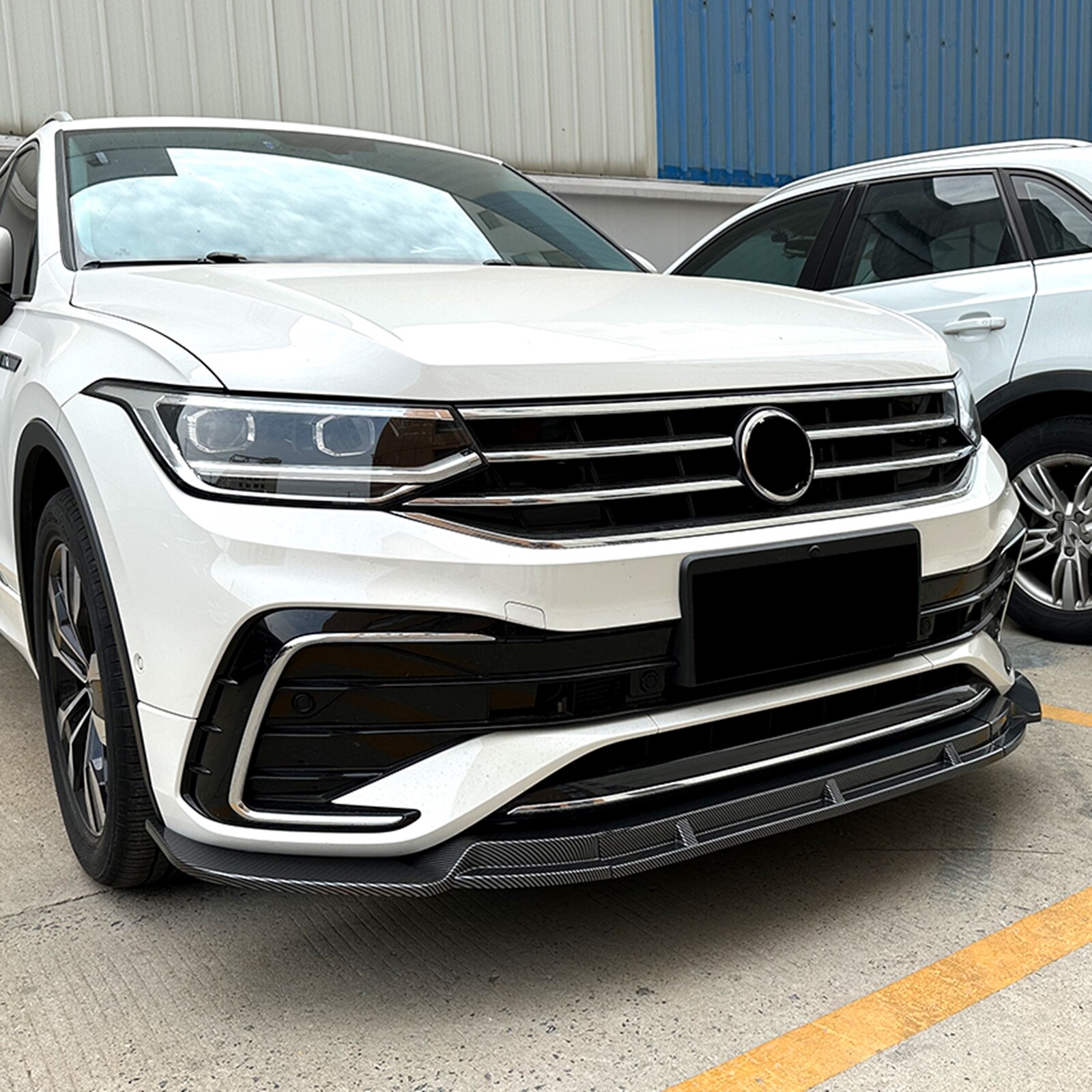 Carbon Fiber Look Front Bumper Spoiler Splitter Lip For VW Tiguan R ...
