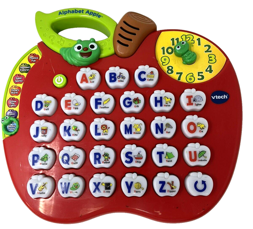 VTech Interactive Talking Alphabet Red Apple & Clock #1010 Learning Toy ...