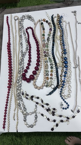 20 Strands Mostly Necklaces A Few Small Strands 1.7 Ibs for Crafting ...