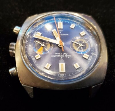 Vintage Jules Jurgensen Kelbert 35116 Blue Chronograph Mens Swiss ...
