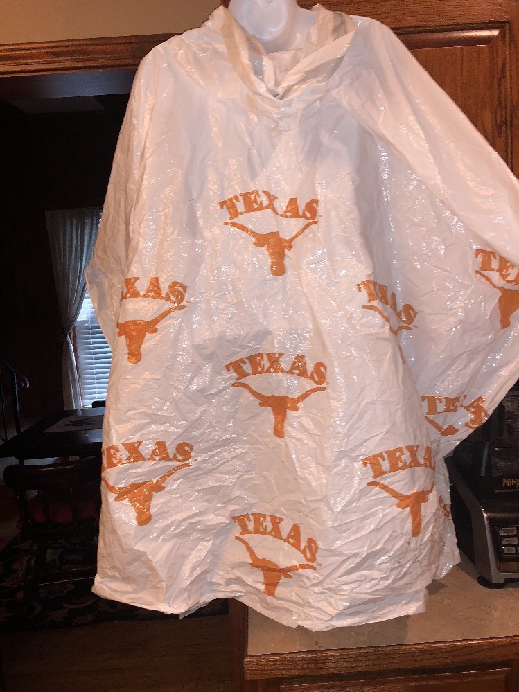 Texas Longhorns Hooded Stadium Poncho Rain Coat Jacket- Plastic ...
