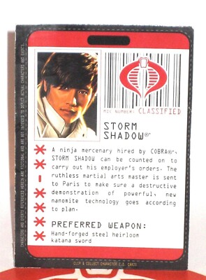 GI Joe FILE CARD Storm Shadow Modern FILECARD 0501-1 | eBay