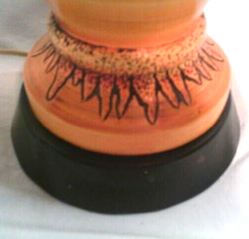 Mid Century Modern FAIP Chalkware Table Lamp Atomic Vintage Orange ...