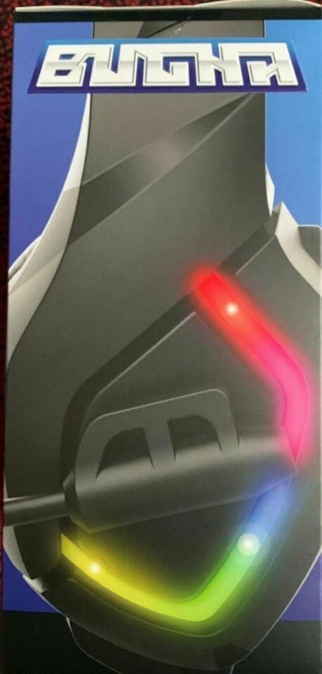 NEW Bugha exclusive LED gaming headset w/ boom mic, 3.5mm aux-in + PC ...