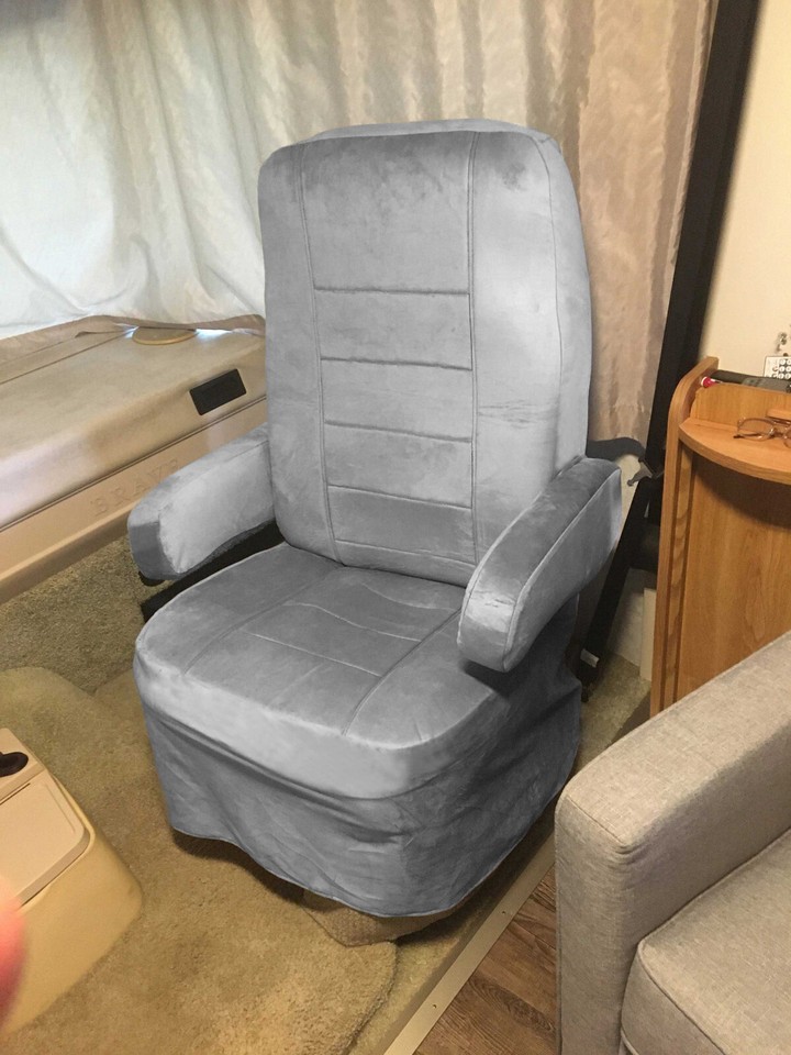 Nice 16 0unce Velour Motorhome,RV Captain Chair Seat Covers Fits Beaver ...