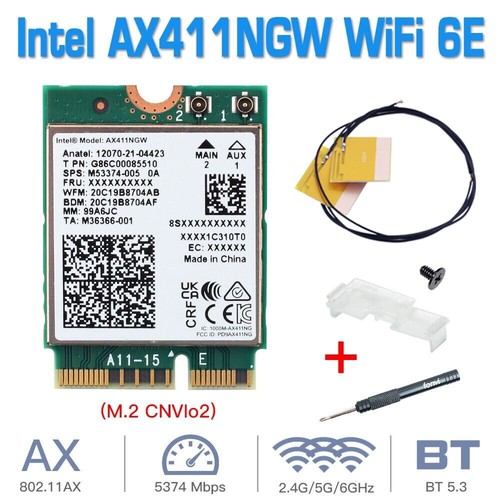 Intel AX411NGW WiFi 6E M.2 CNVIO2 Bluetooth 5.3 Network Card With WiFi ...
