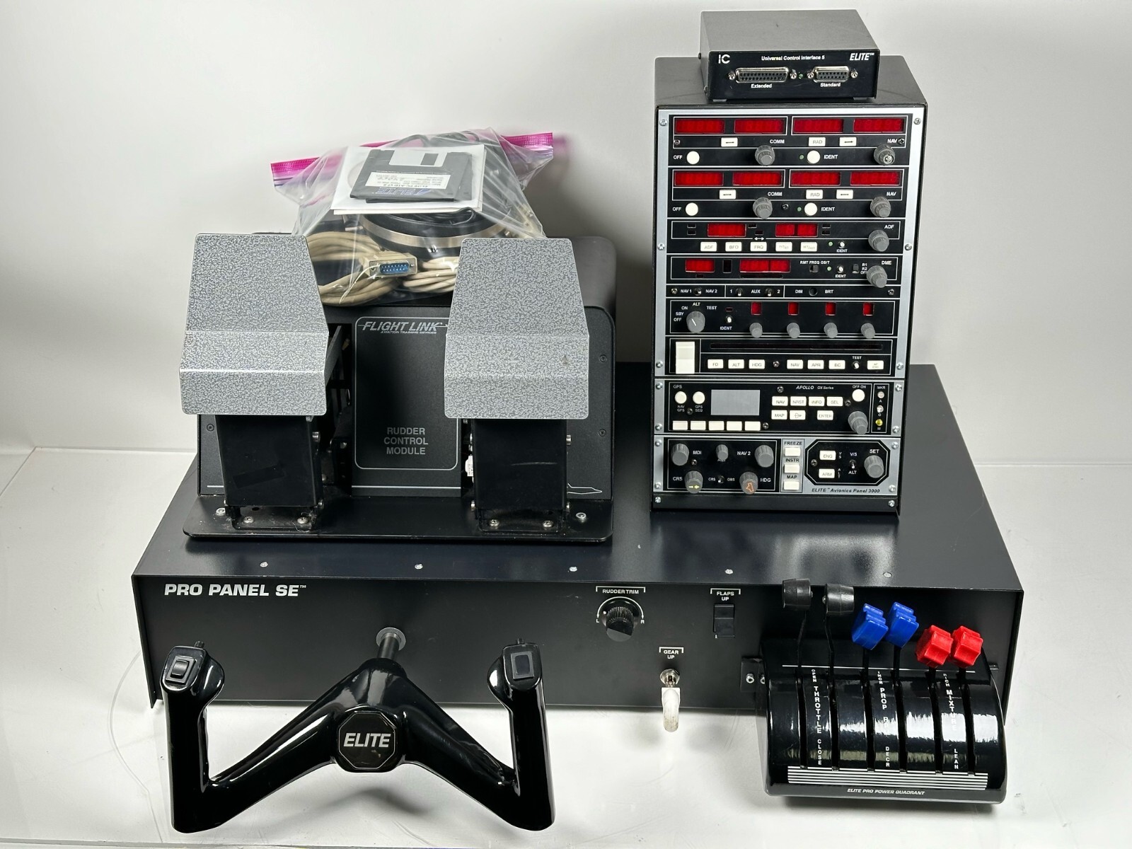 Elite Pro Panel Flight Simulator with Communications Cluster & Rudder ...