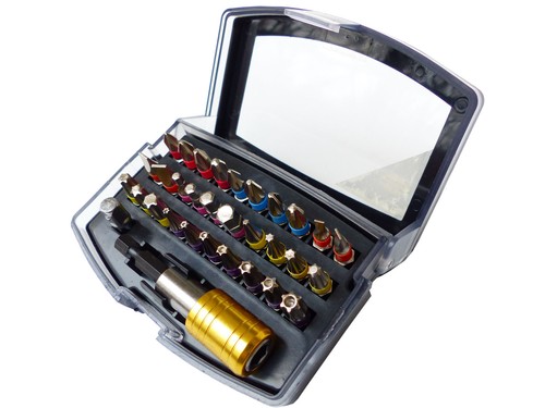 Profi-Bits 32-tlg. Bit-Set Bitsatz CR-V Sechskant Schnellwechsel ...