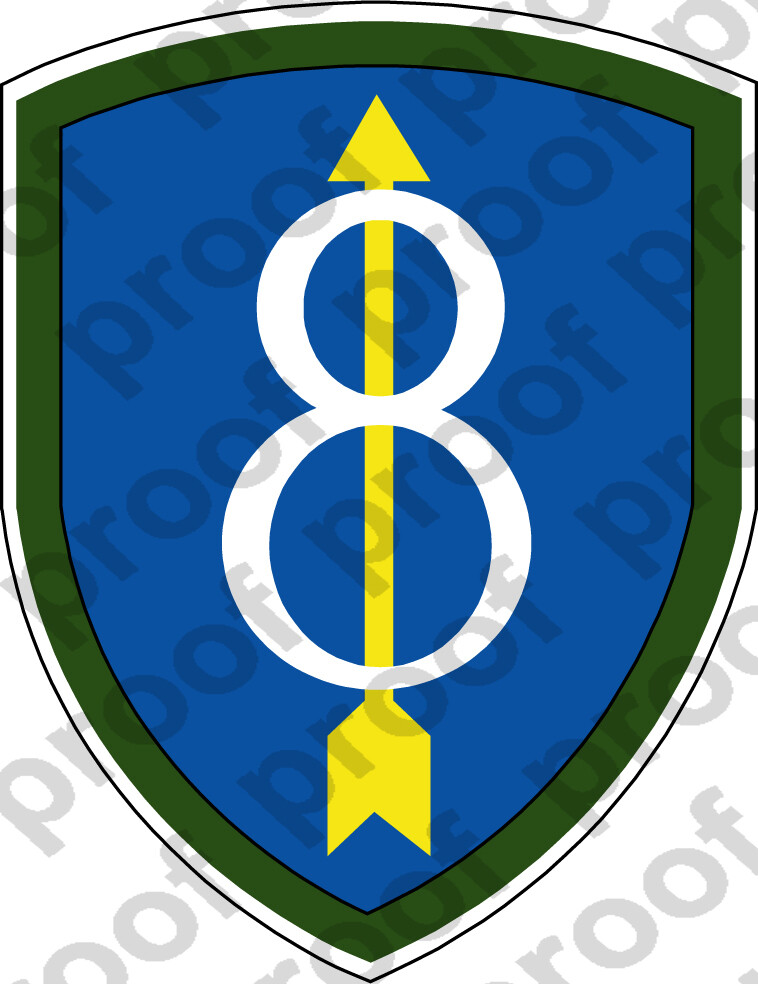 STICKER US ARMY UNIT 8TH INFANTRY DIV SHIELD COL | eBay